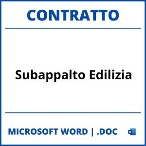 Fac Simile Contratto Di Subappalto Edile